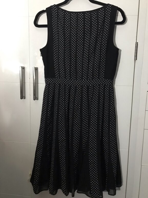 Vestidos Negro Con Bolitas Blancas De Adrianna Papell De Segunda Mano