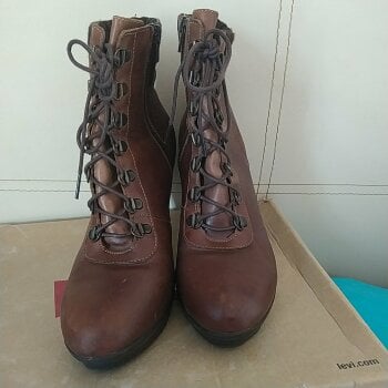 Botas altas Flexi en piel color cafe de segunda mano - GoTrendier