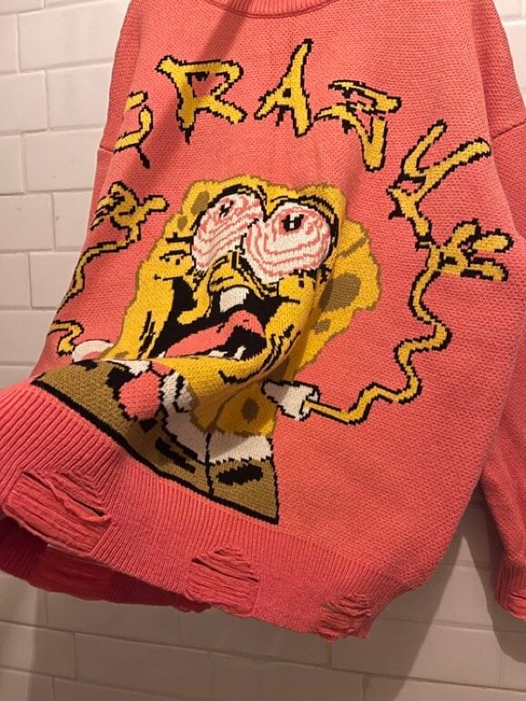 Suéter grueso bob esponja streetstyle de Zara de segunda mano - GoTrendier