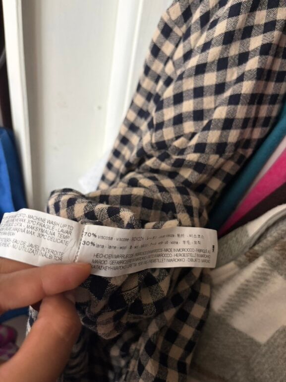 Vestido Zara Cuadros Vichy beige/azul m de segunda mano - GoTrendier