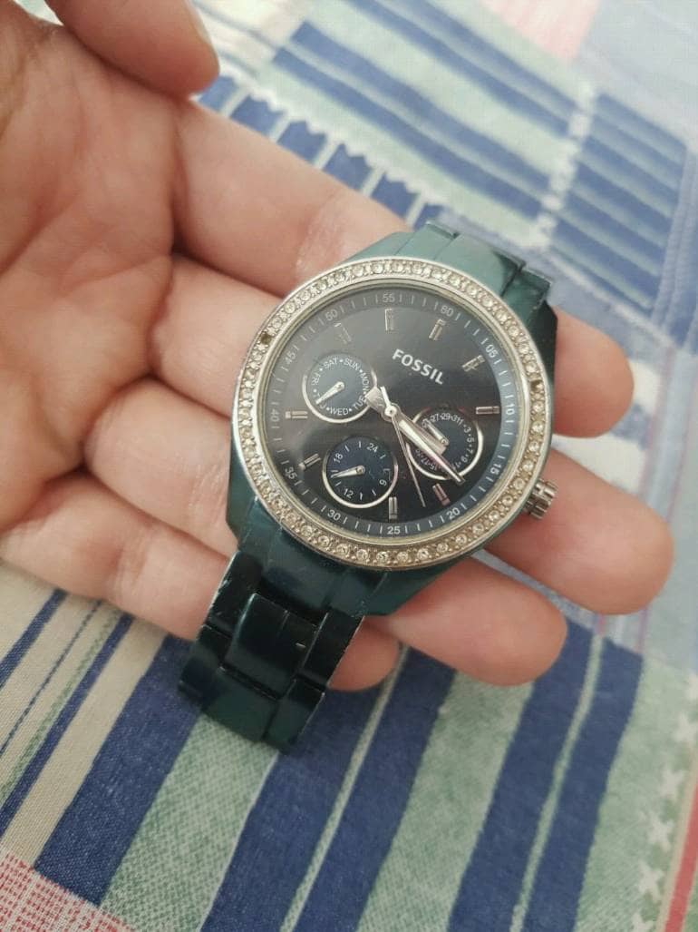 Reloj fossil verde de segunda mano - GoTrendier