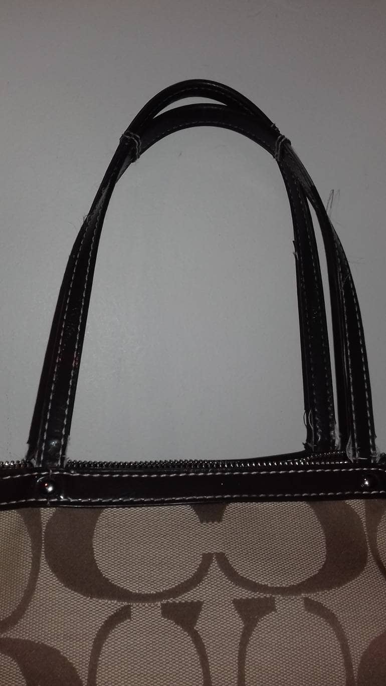 BOLSA COACH. CAFE TELA CLASICA DE LA MARCA HOMBRO de segunda mano ...
